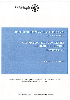 Rapport CRC - Communauté de Communes d'Erdre & Gesvres